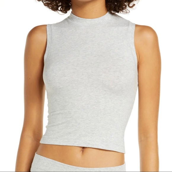SKIMS | Tops | New Skims Grey Mock Neck Tank Top | Poshmark